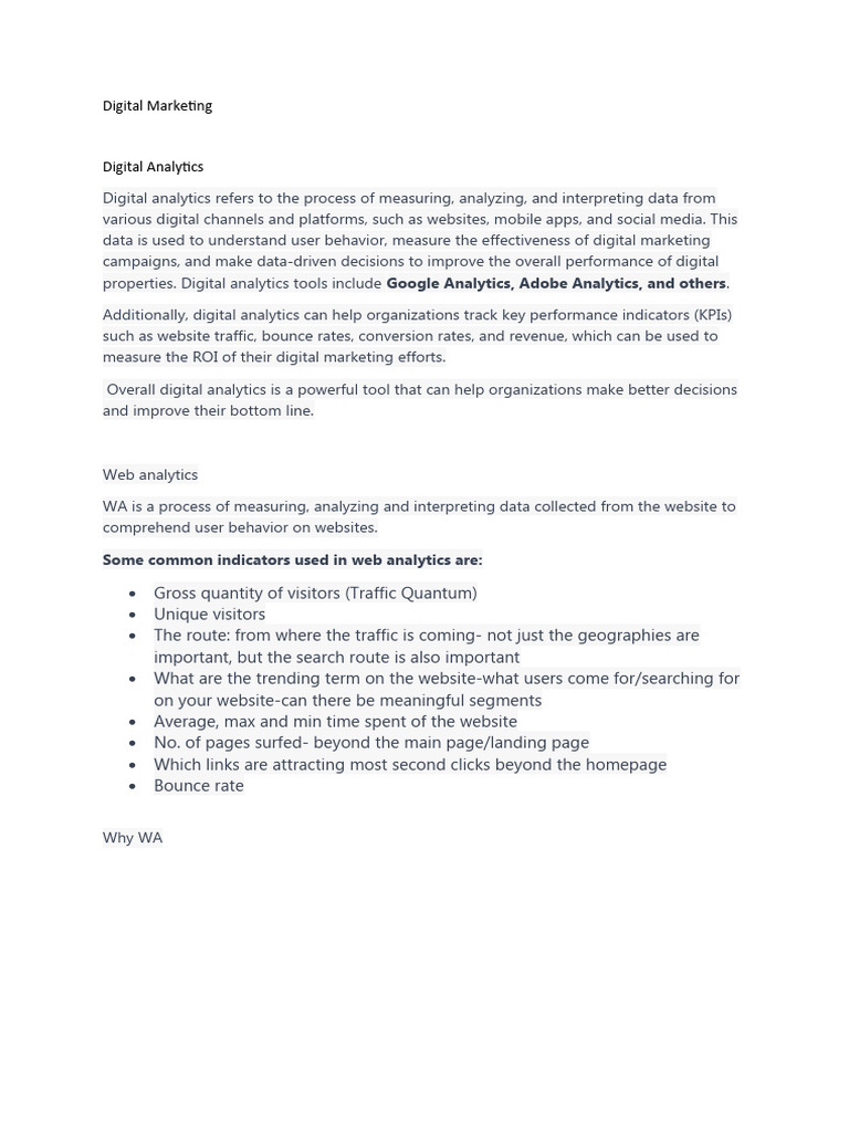 Digital Marketing Notes | PDF | Http Cookie | Analytics