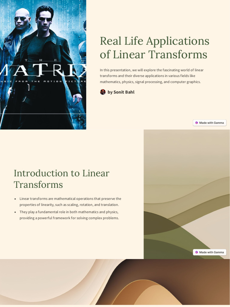 Real-Life Applications of Linear Transforms | PDF