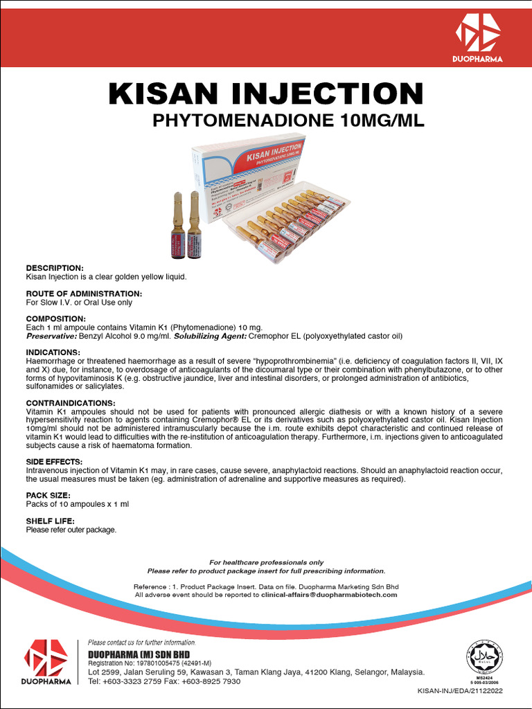 Kisan 10mg-ml Inj 211222 | PDF | Health Care | Clinical Medicine