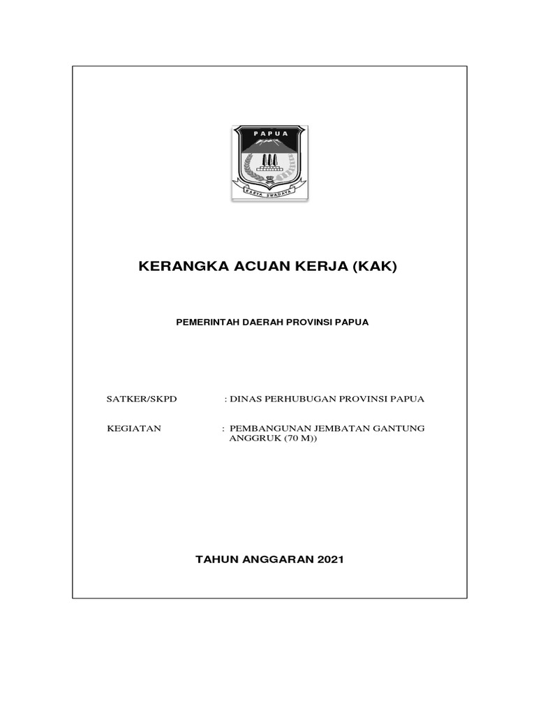 KAK Pembangunan Jembatan Gantung ANGGRUK (100 M) | PDF