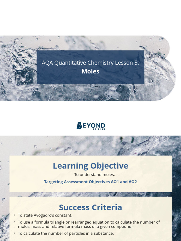 Moles PowerPoint | PDF | Mole (Unit) | Molecules