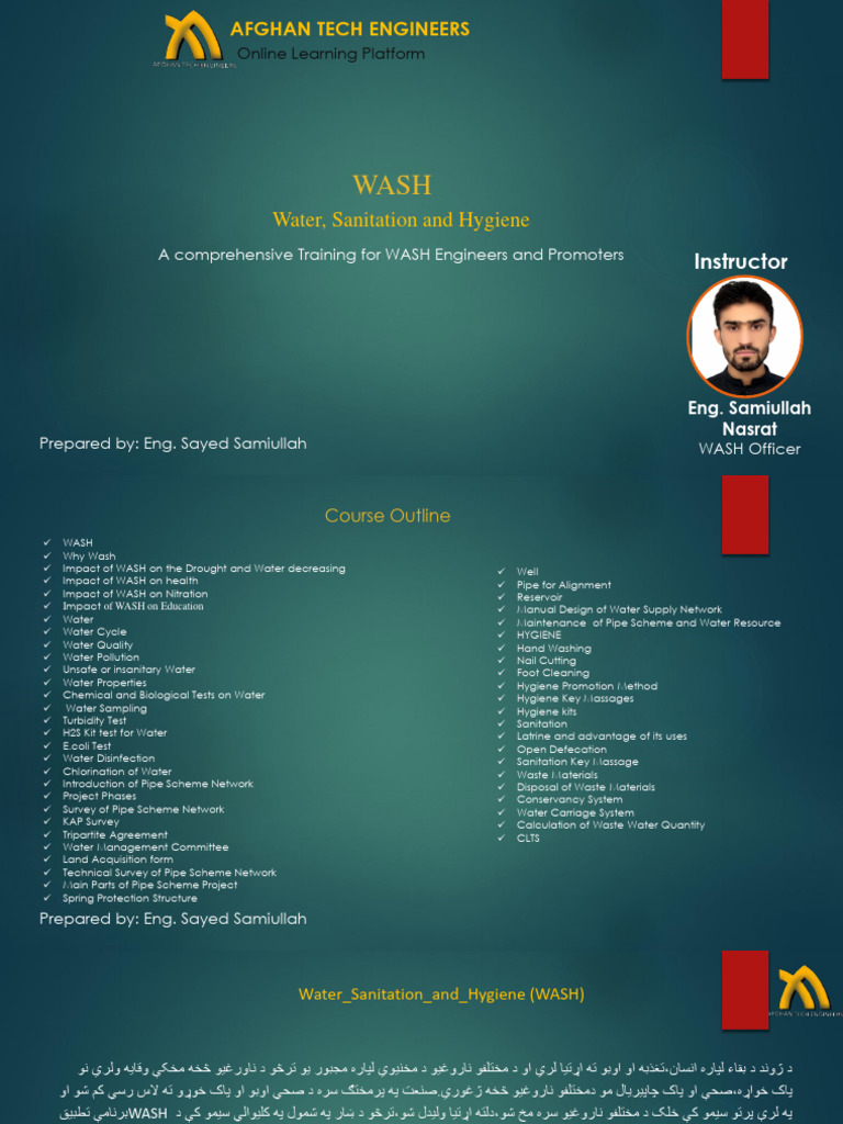WASH Training For Engineers | PDF