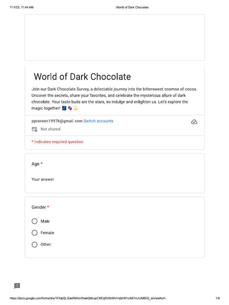 Dark Chocolate Survey 1 | PDF