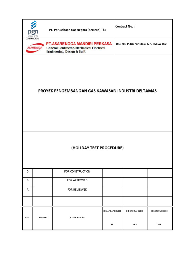 Prosedur Holiday Test | PDF