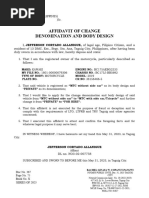 Affidavit of Change Engine | PDF | Affidavit | Transportation Engineering