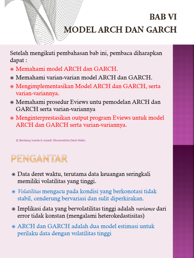 Pemodelan ARCH dan GARCH dalam Eviews | PDF