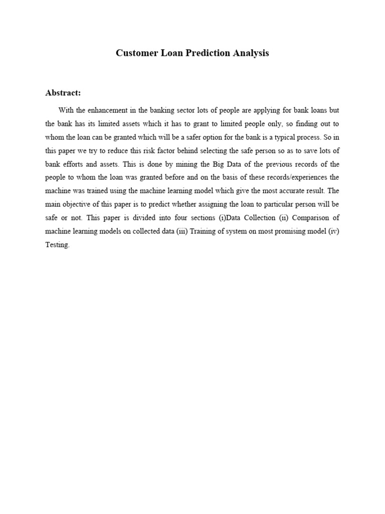 Customer Loan Prediction Analysis | PDF | Software Testing | Unit Testing Customer Loan Prediction Analysis | PDF | Software Testing | Unit Testing
