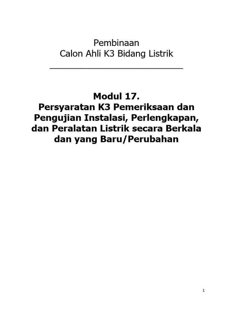 Modul - 17 Pers K3 Rik Uji Baru - Berkala | PDF