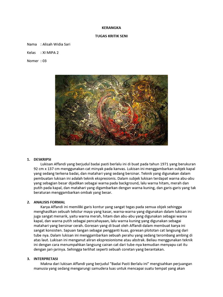 Kritik Seni Lukisan Affandi | PDF