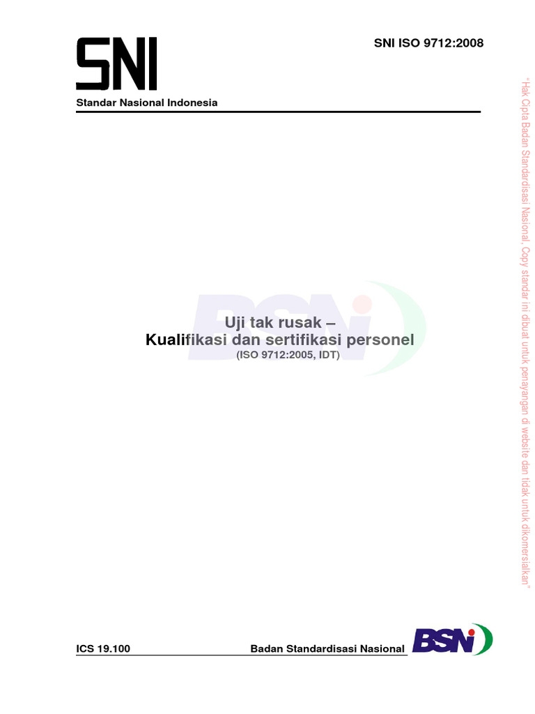 Sni Iso 9712 - 2008 | PDF