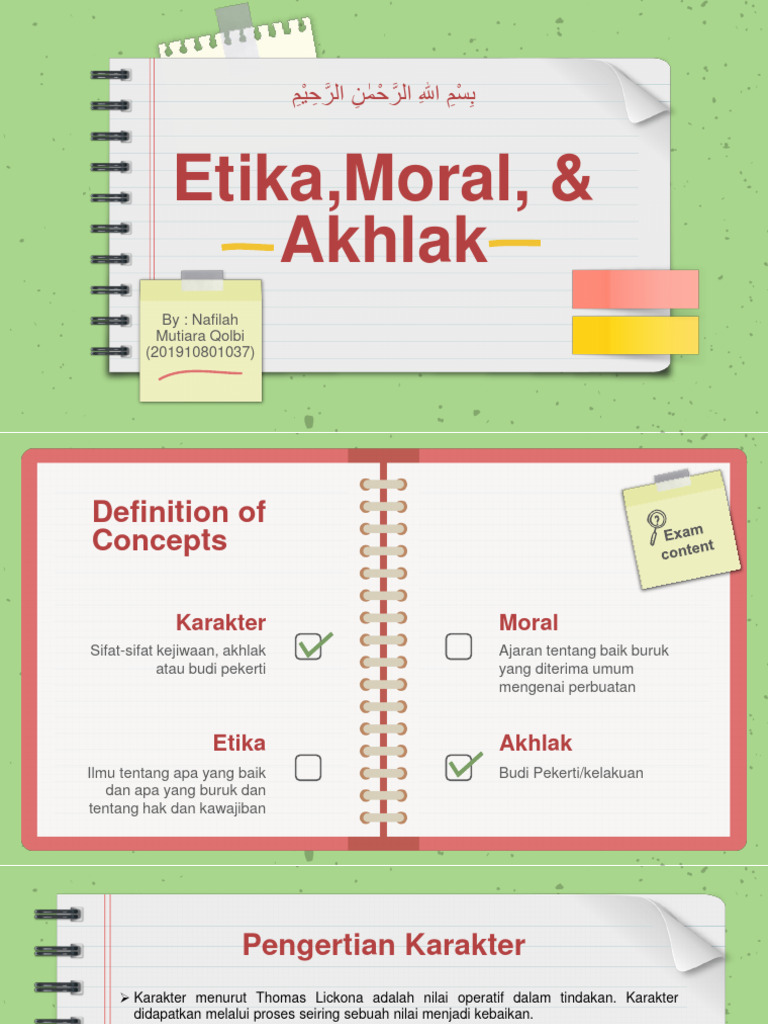 Nafilah Mutiara Qolbi - 201910801037 - Etika, Moral, & Akhlak | PDF | Karier & Perkembangan