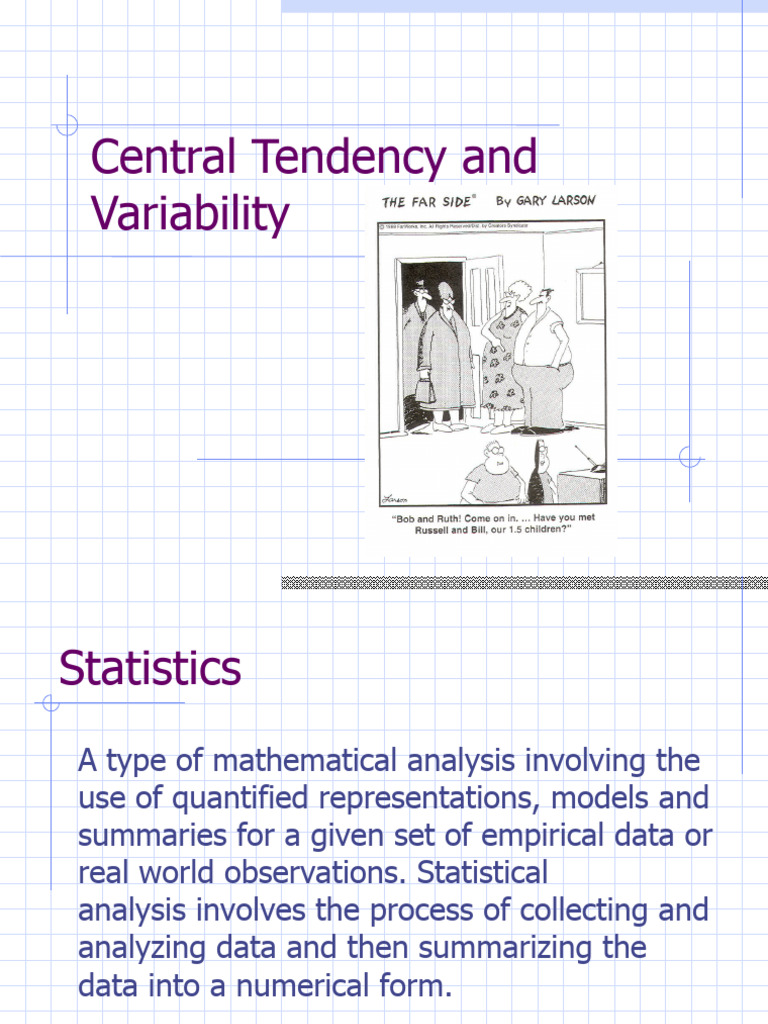 Central Tendency and Variability | PDF | Mean | Variance