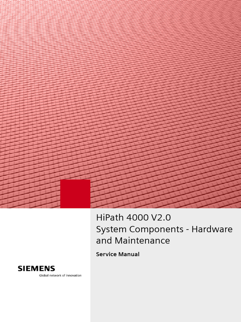 A31003-H3121-C104-3-7620 - HiPath 4000 V2.0 - System Components - Hardware and Maintenance ...