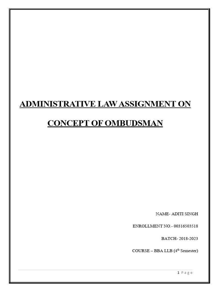 Ombudsman | PDF | Separation Of Powers | Government