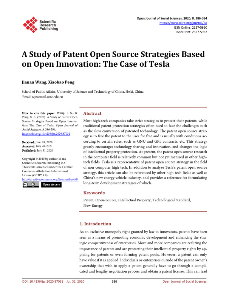 tesla_open_patent | PDF | Open Source | Patent
