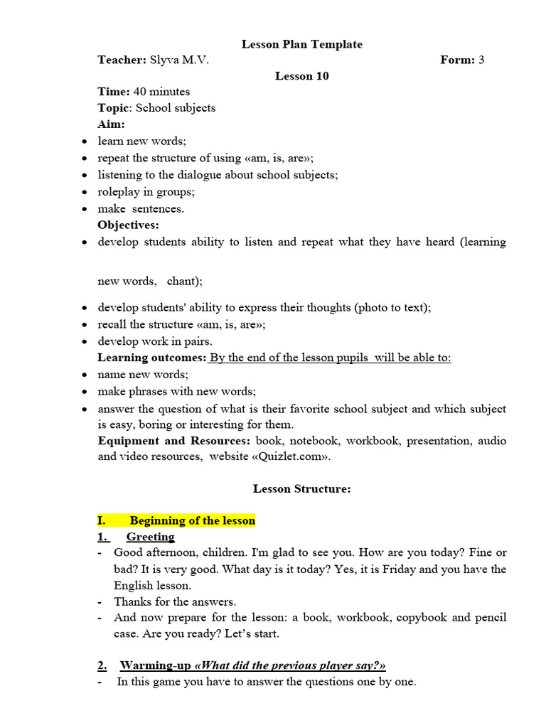 School Subjects | PDF