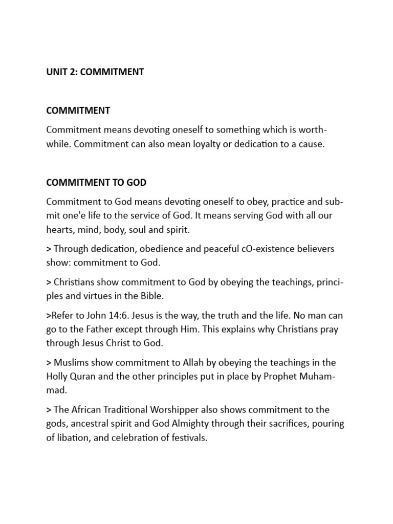 Commitment 1 | PDF | God | Jesus