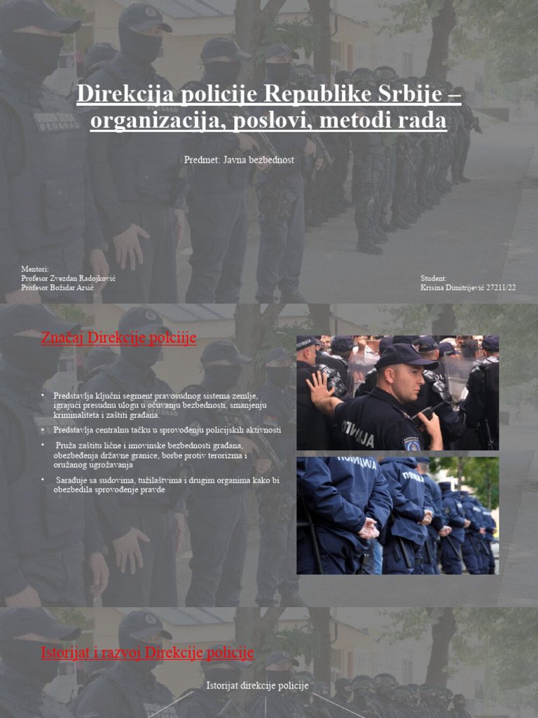 Direkcija Policije Republike Srbije - Organizacija, Poslovi, Metodi ...