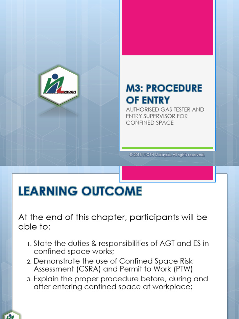 M3 Procedure of Entry1 | PDF | Safety | Occupational Safety And Health