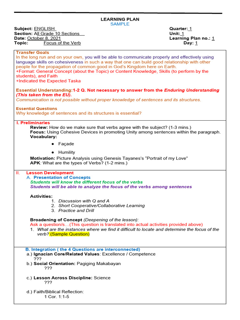 LP SAMPLE | PDF | Knowledge | Learning