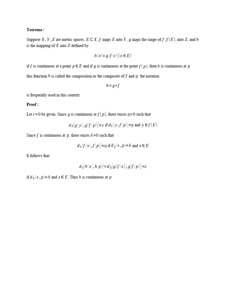 Teorema 4.8 Analysis Real Lanjut Matematika Rudin | PDF