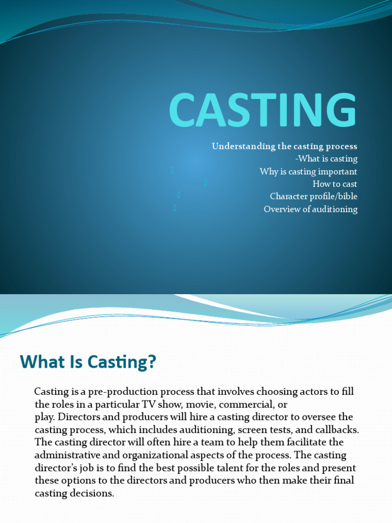 Casting | PDF | Audition | Filmmaking