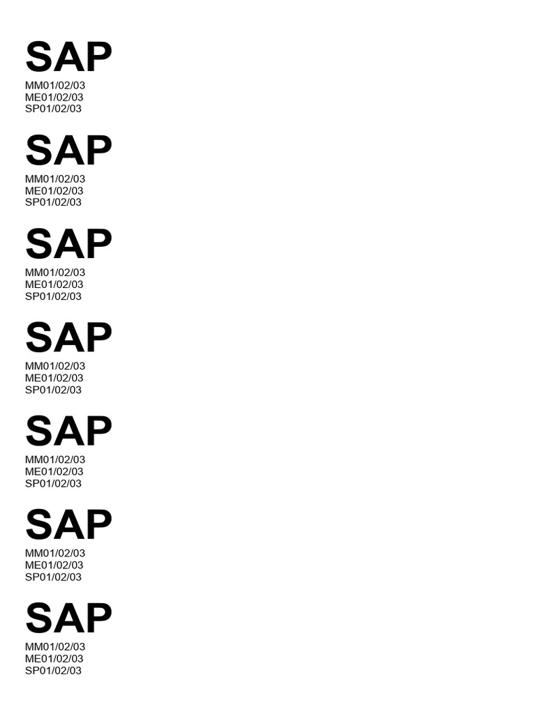 SAP01 - SAP Overview | PDF