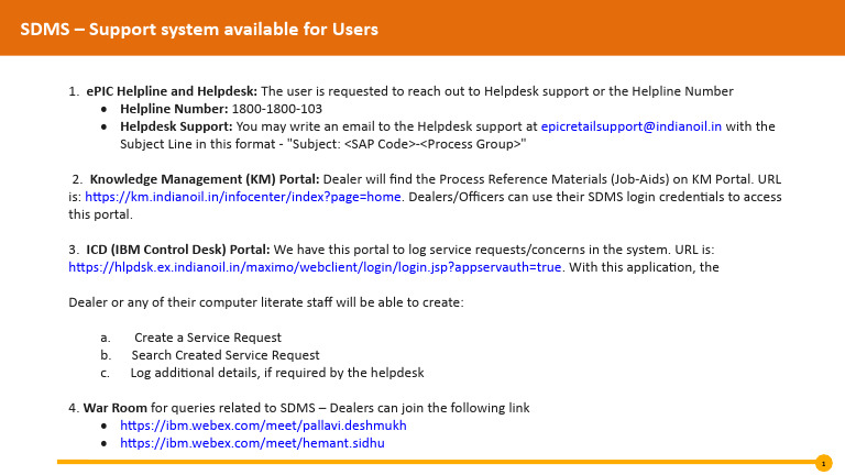 SDMS-Support System Available To Users | PDF