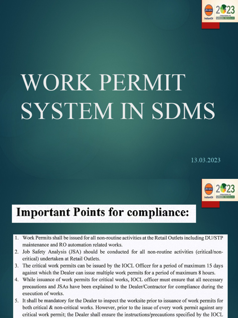 Work Permit System in SDMS 13.03.2023 | PDF | Computing
