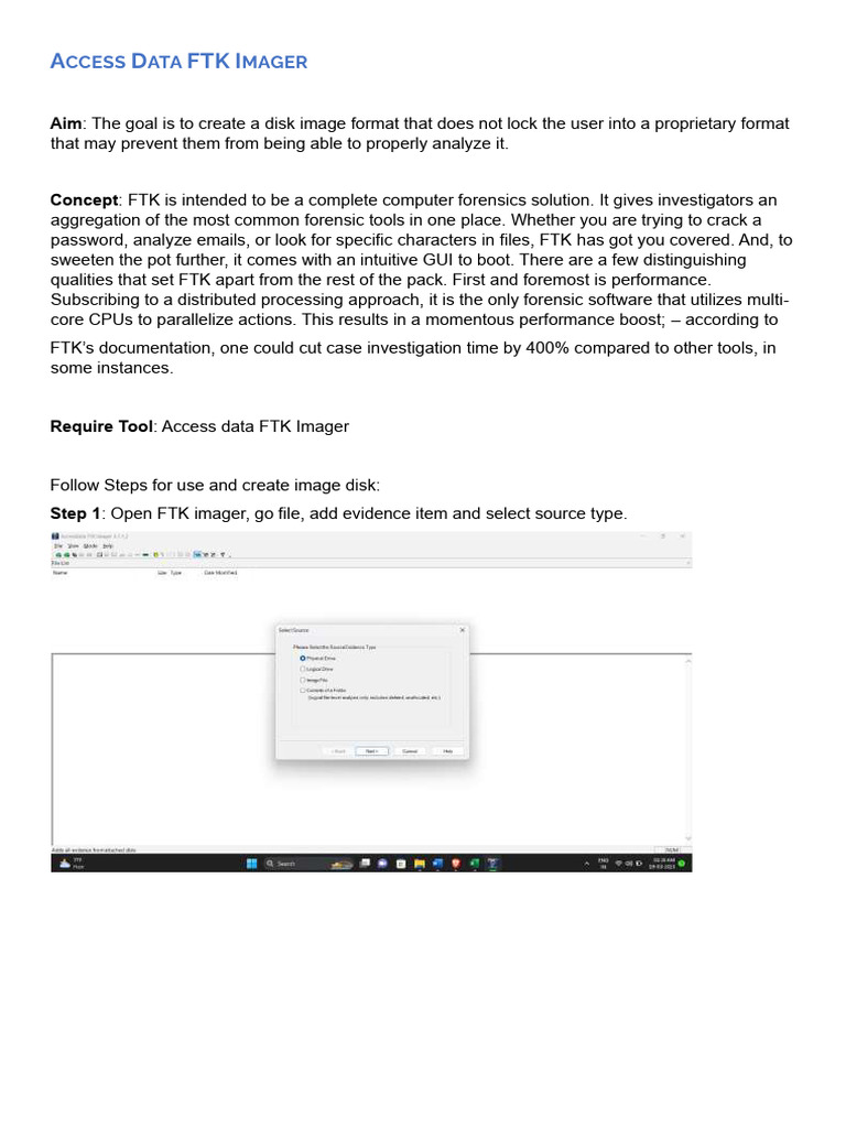 Access Data FTK Imager | PDF