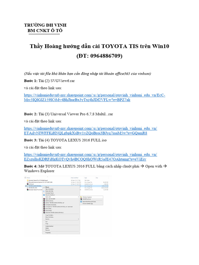 ! TNH - Hướng dẫn cài TOYOTA TIS trên Win10 | PDF