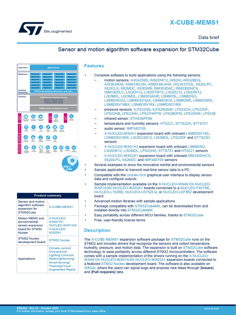 X Cube Mems1 | PDF | Microcontroller | Device Driver