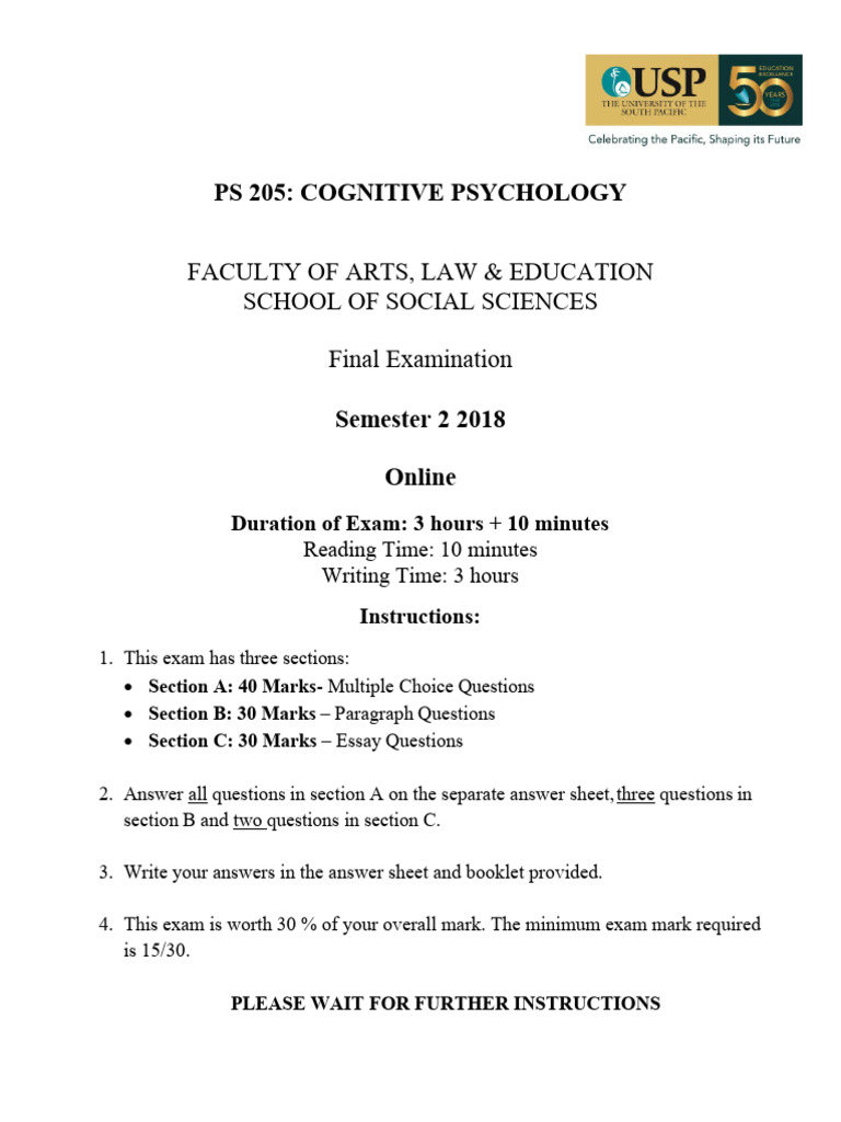 PS205 Exam | PDF | Recall (Memory) | Memory