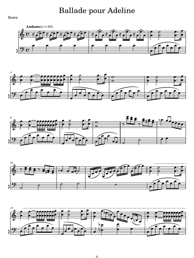 Ballade Pour Adeline Part | PDF