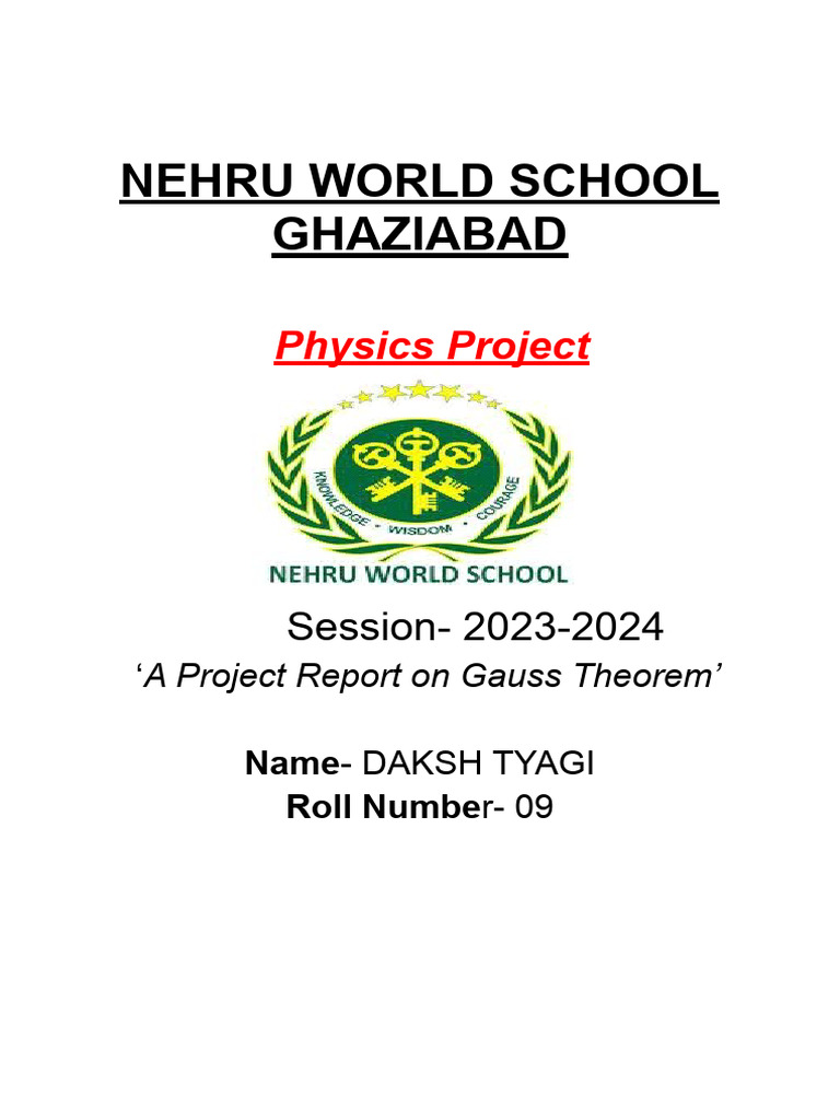 physics project | PDF | Flux | Electric Field