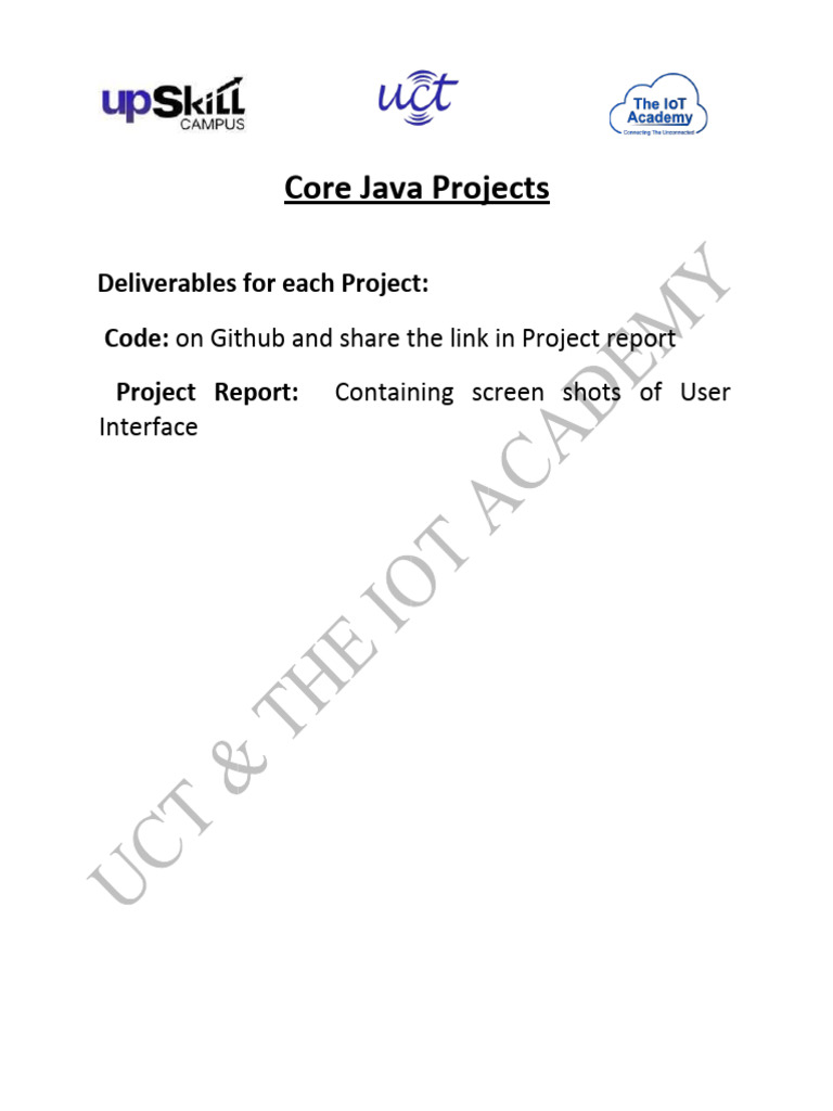 Core Java Internship Projects | PDF | Databases | Usability