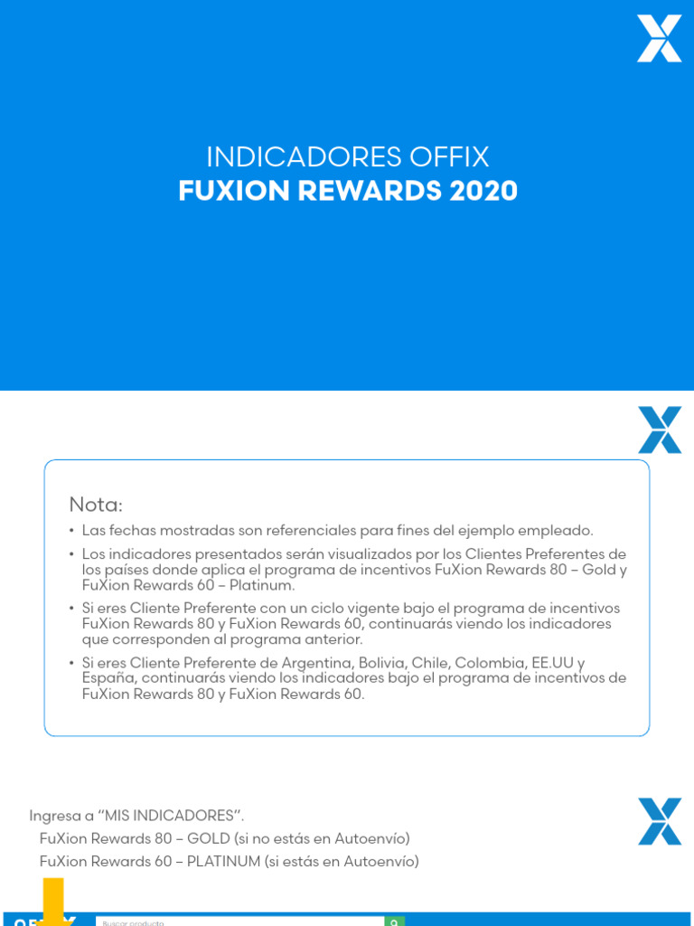Indicadores OffiX FuXion Rewards 2020 | PDF