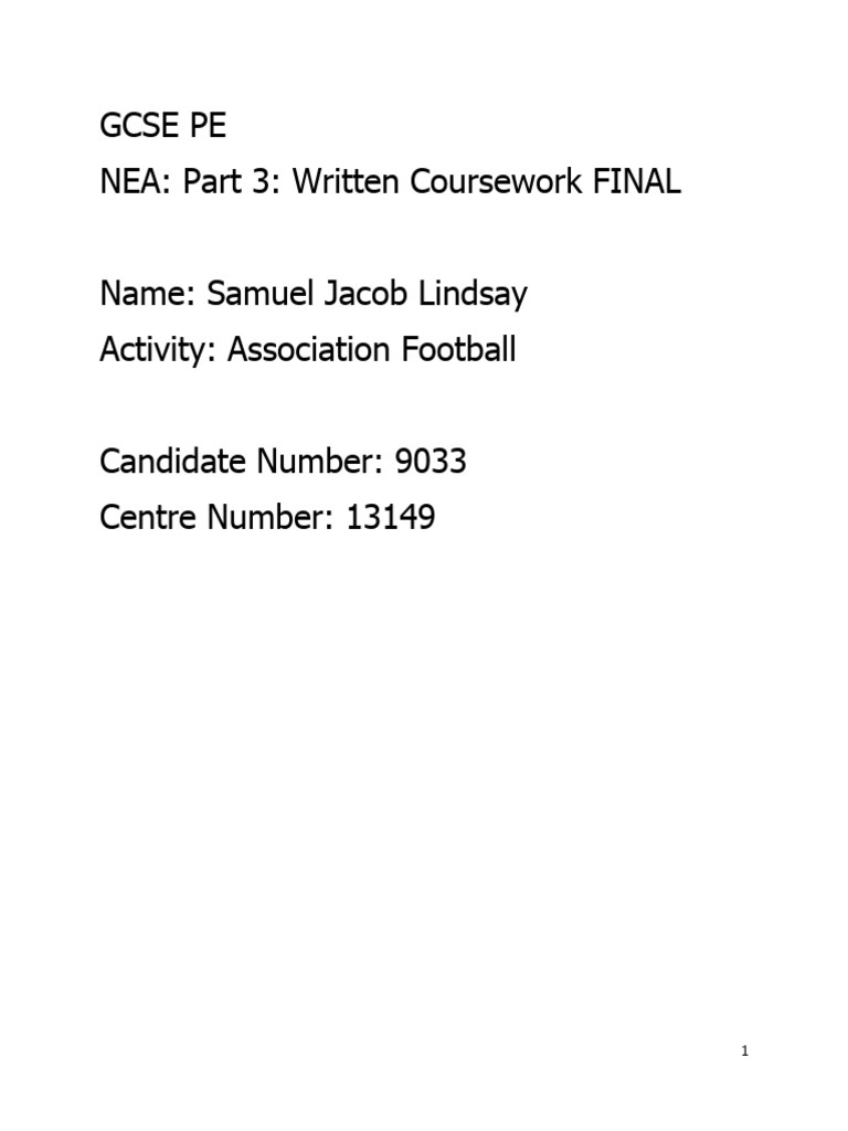 PE Coursework NEA FINAL | PDF | Weight Training | Heart Rate