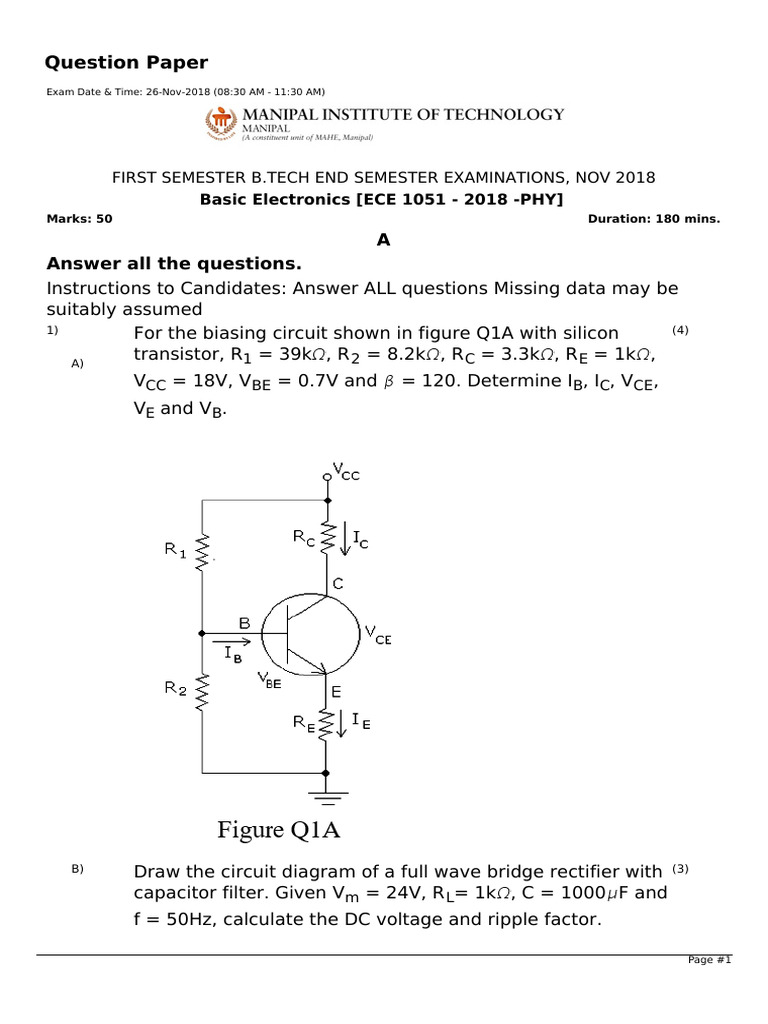 Question Paper: A Answer All The Questions | PDF | Frequency Modulation | Operational Amplifier