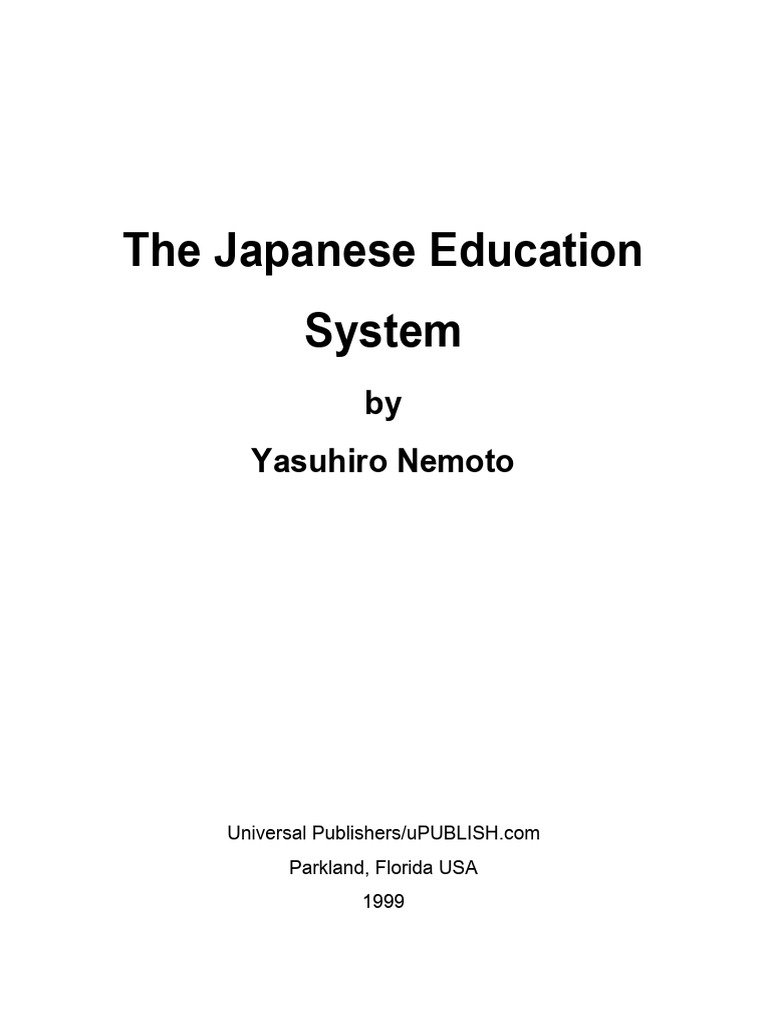 Japanese Education System | PDF | Teachers | Schools