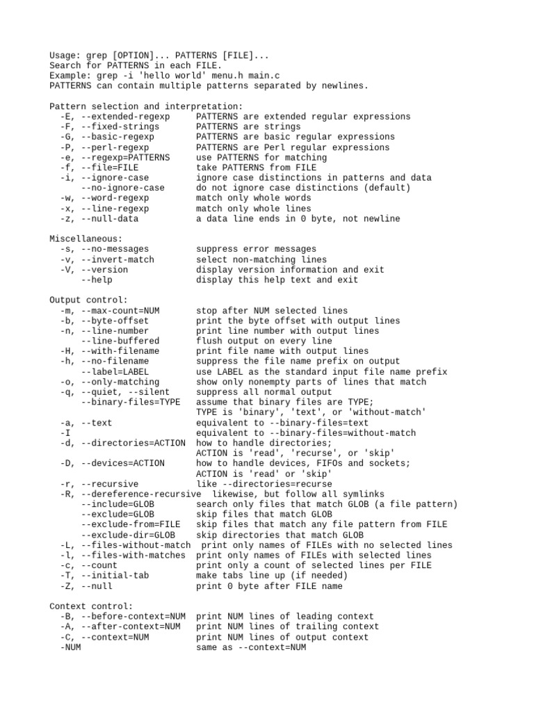 GREP_Commands | PDF | Regular Expression | Computer File