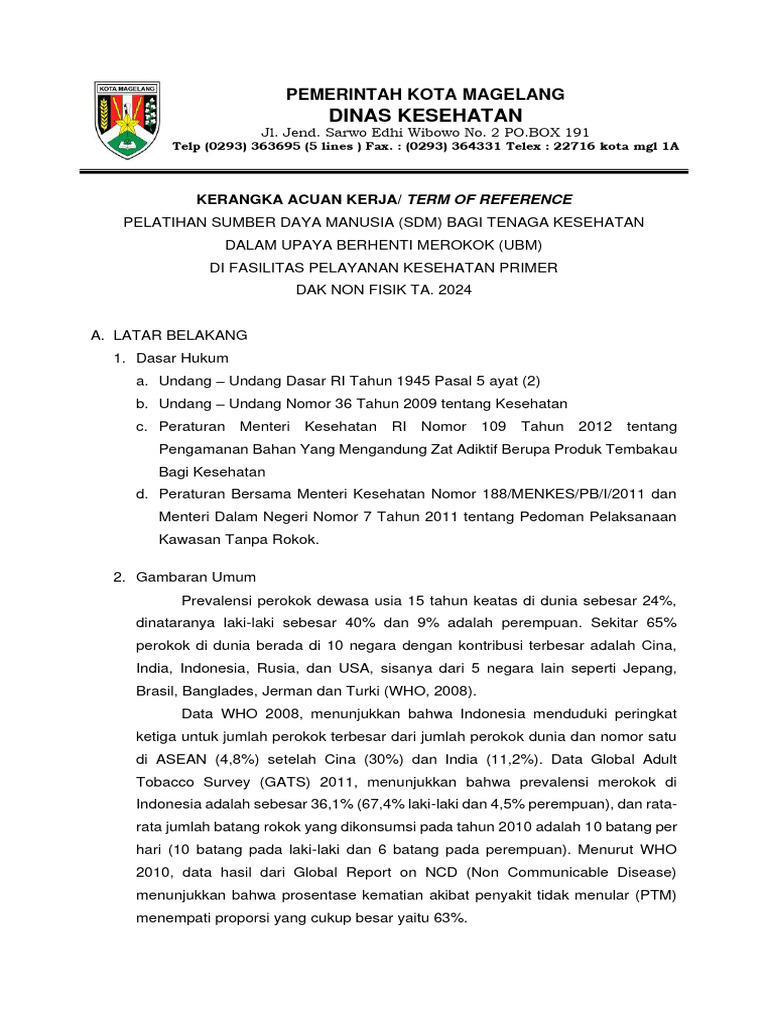 Kak Pelatihan Ubm 2024 | PDF
