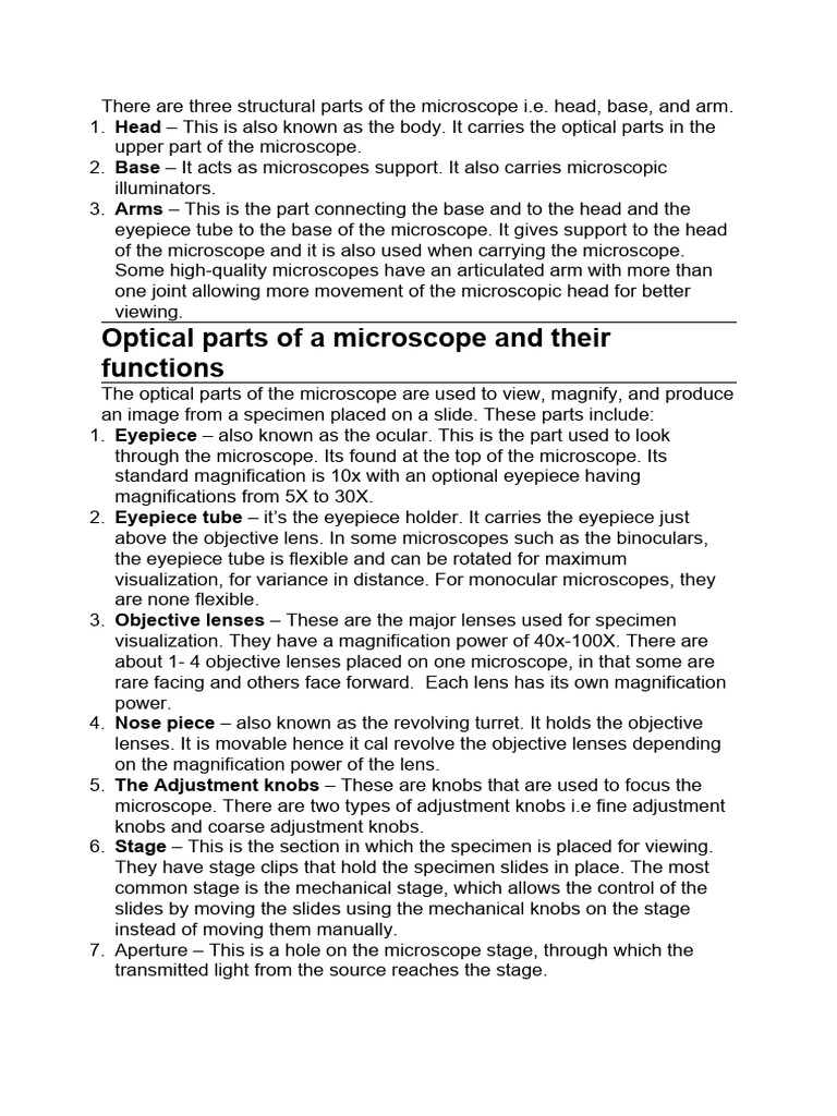 Detailed Explanation of Microscope | PDF | Glass Engineering And ...