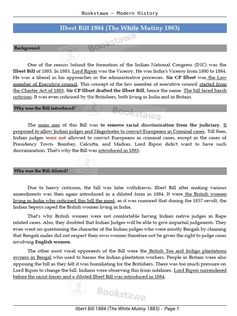 Ilbert Bill 1884 - 14221744 - 2023 - 12 - 07 - 13 - 23 | PDF ...