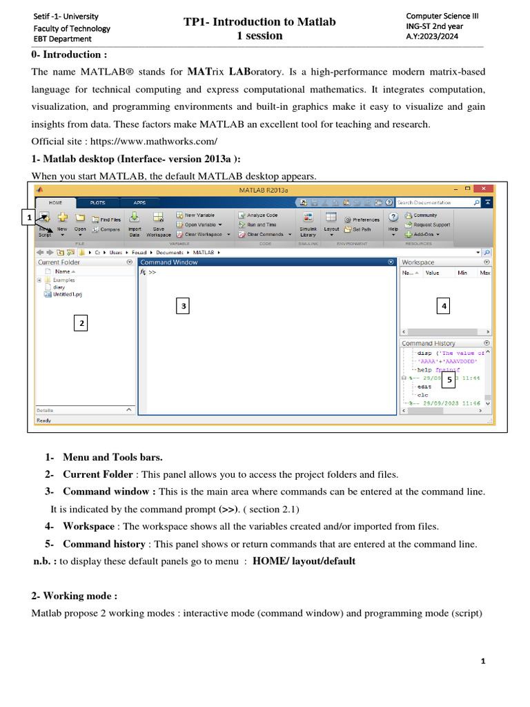 Tp1-Matlab Command Window | PDF | Matlab | Matrix (Mathematics) Tp1-Matlab Command Window | PDF | Matlab | Matrix (Mathematics)
