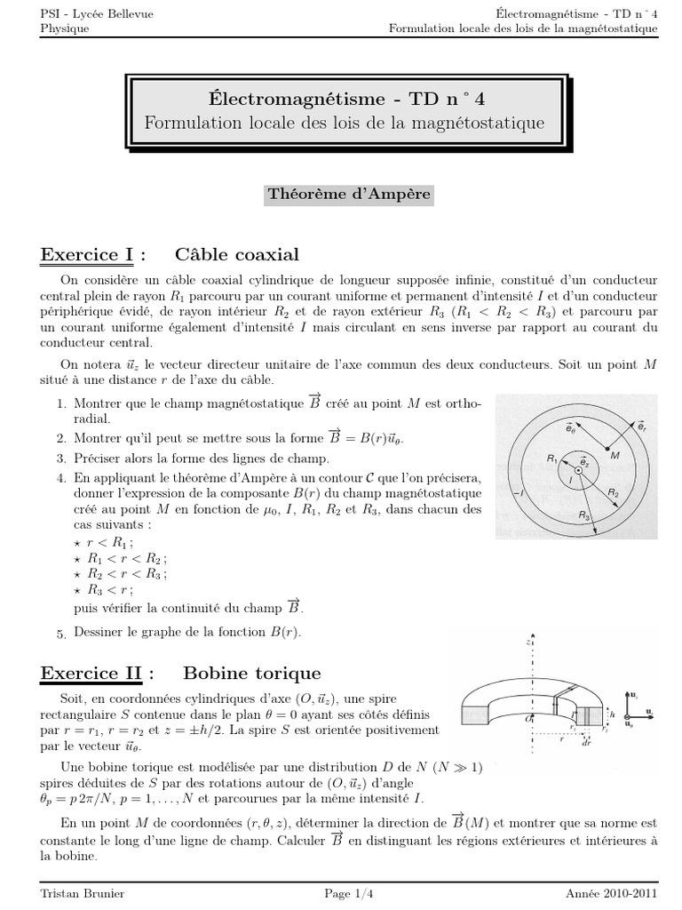 TD4 Electromagnétisme | PDF | Équations de Maxwell | Champ magnétique