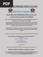 Phy Pp1 Kcse 2025 Top Prediction Cycles | PDF | Force | Sphere