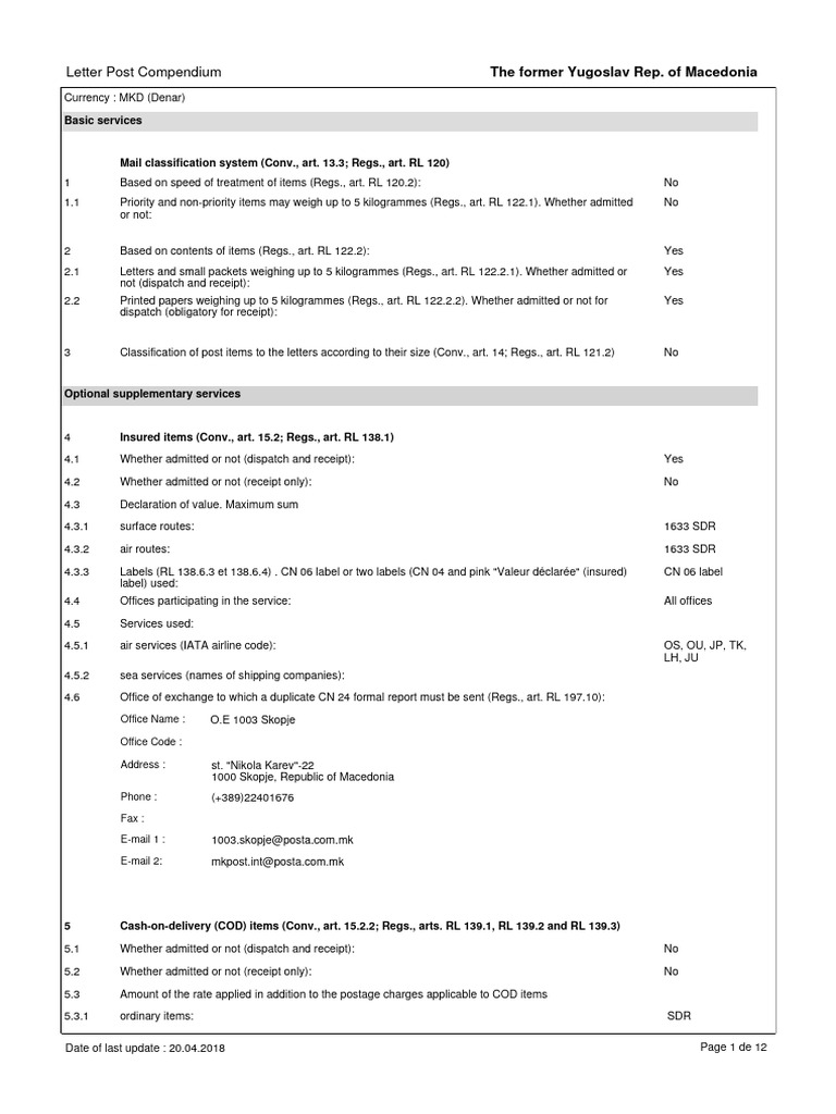 Letter Compendium MK MKA EN | PDF | Mail | Postage Stamp