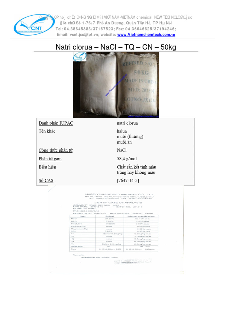 Natri clorua-NaCl-TQ-CN-50kg | PDF