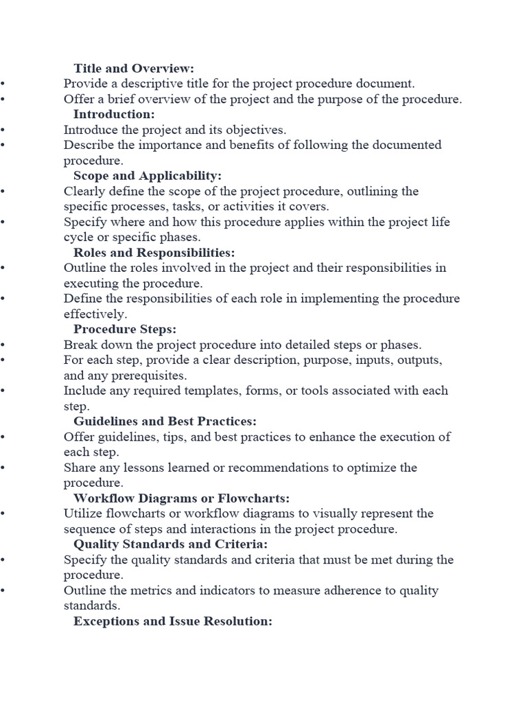 How to write a project procedure | PDF | Version Control | Workflow
